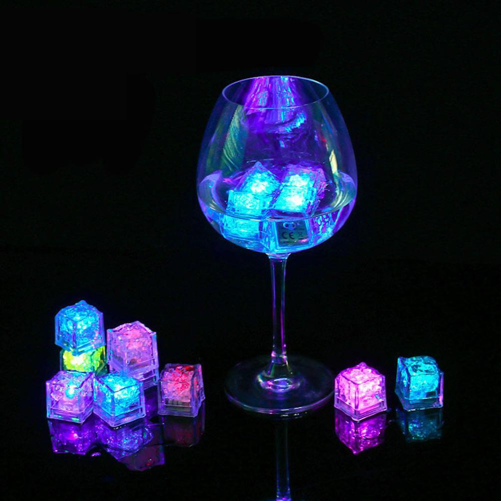 3Pcs LED Light Ice Cubes Luminous Night Lamp Party Cup Decoration Glow ...