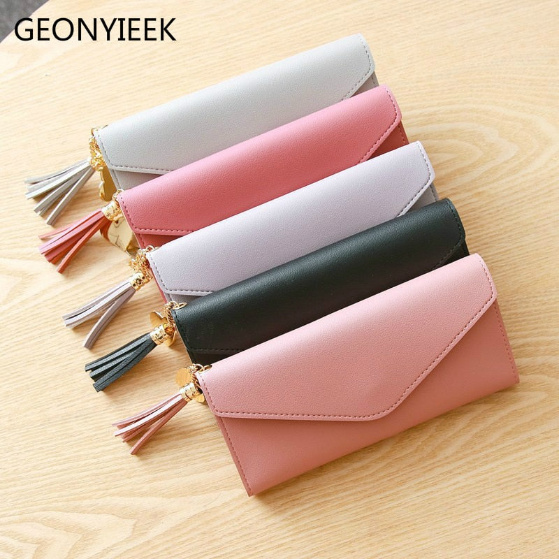 Long Wallet Women Purses Tassel Fashion Coin Purse Card Holder Wallet ...