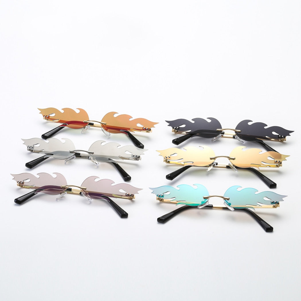 Fashion Fire Flame Sunglasses Rimless Wave Sun Glasses | Tania's Online ...