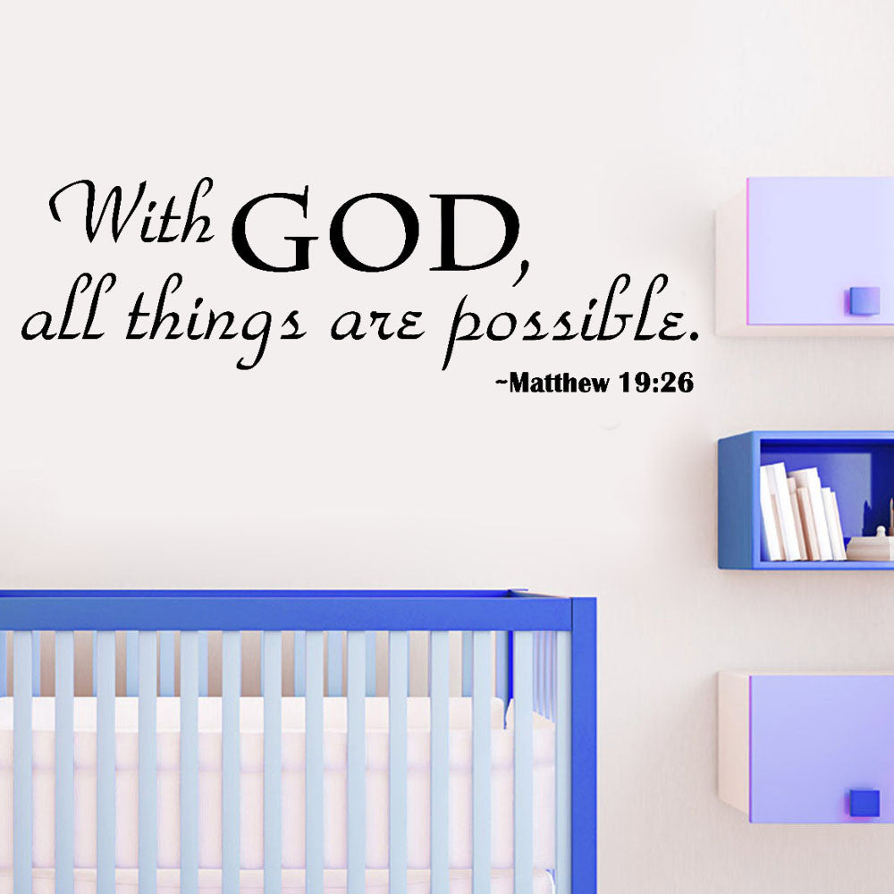 With God Home Decor Wall Decal | Tania's Online Closet, LLC
